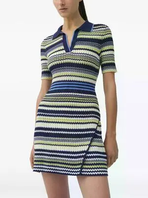Simkhai Lira Chevron-knit Mini Polo Dress