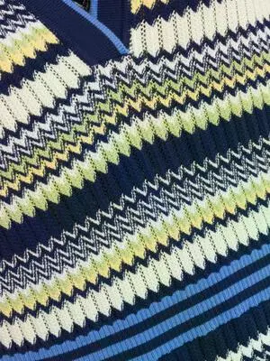 Simkhai Lira Chevron-knit Mini Polo Dress