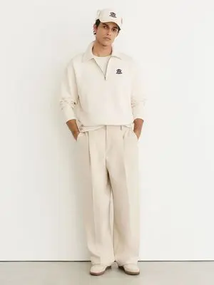 REISS Avi Monogram Relaxed Half-zip Sweatshirt