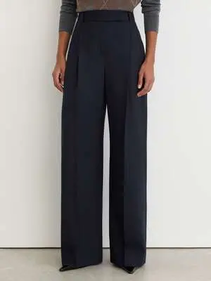 REISS Luna Wool-blend Wide-leg Pleated Trousers
