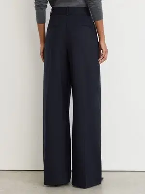 REISS Luna Wool-blend Wide-leg Pleated Trousers