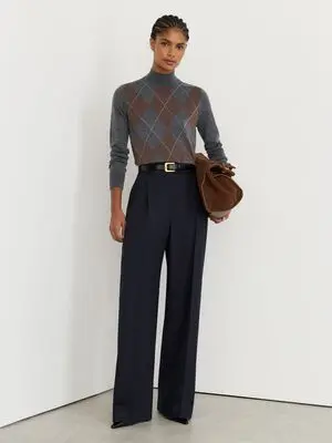 REISS Luna Wool-blend Wide-leg Pleated Trousers