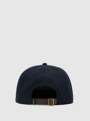 REISS Maddox Monogram Cotton Trucker Cap - Navy
