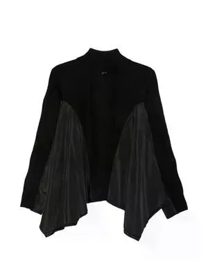 High Cable-knit Panelled Cardigan