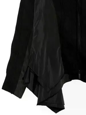 High Cable-knit Panelled Cardigan