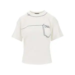 Emporio Armani Embroidered Interlock Jerey T-hirt - White