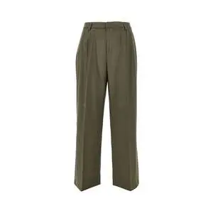 THESTROY Distressed Twill Pants With Darts - Green