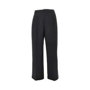 THESTROY Distressed Twill Pants With Darts - Black