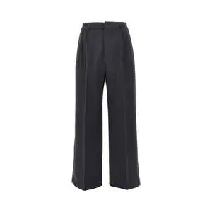 THESTROY Double Dart Light Wool Pants - Black