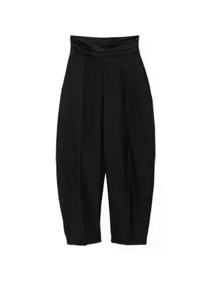 RÓHE Pleated Satin-waistband Trousers - Black