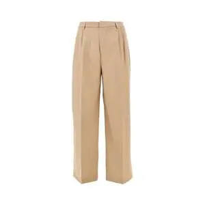 THESTROY Double Dart Light Wool Pants - Beige