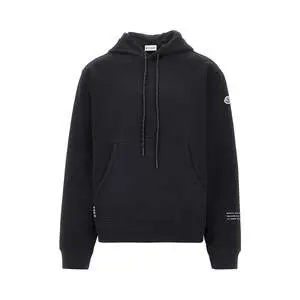 MONCLER X FRAGMENT Logo Print Hoodie - Black