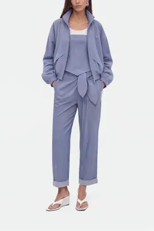 NOCTURNE Textured Straight Leg Trousers