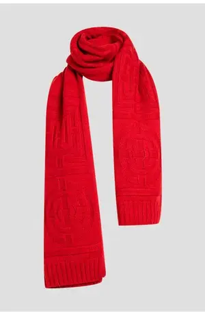 Natori Luxe Infinity Jqd Knit Luxe Jacquard Blanket Scarf - Cinnabar