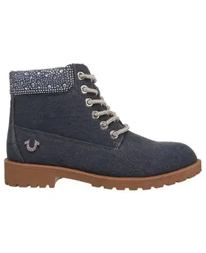 True Religion Faith Bling Lace Combat Boot - Denim