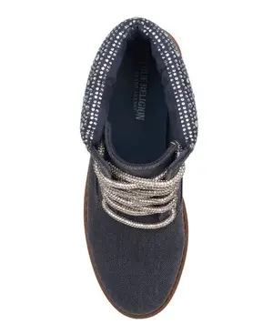 True Religion Faith Bling Lace Combat Boot - Denim