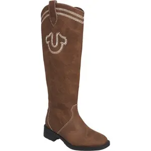True Religion Sza Logo Knee High Cowboy Boot - Brown