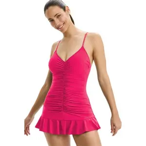 GOTTEX Tutti Frutti Shirred Swimdress - Magenta
