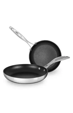 SCANPAN Haptiq 2-piece Stainless Steel Fry Pan Set - Silver