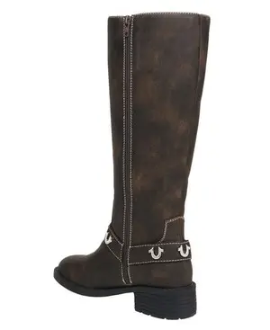 True Religion Kehlani Bling Logo Boot - Chocolate