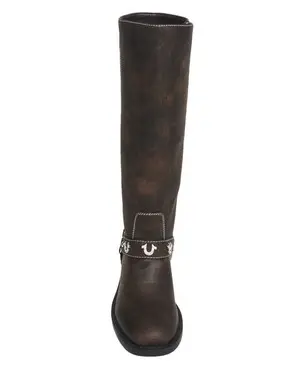 True Religion Kehlani Bling Logo Boot - Chocolate