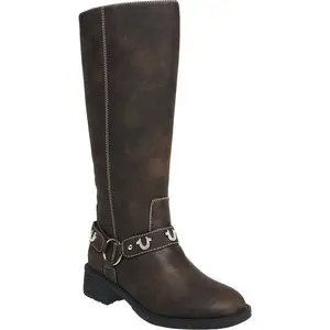 True Religion Kehlani Bling Logo Boot - Chocolate