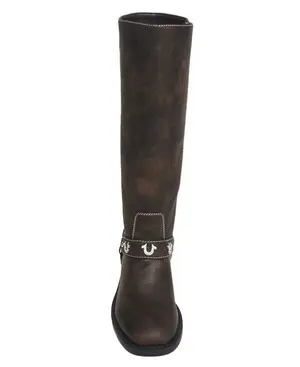 True Religion Kehlani Bling Logo Boot - Chocolate