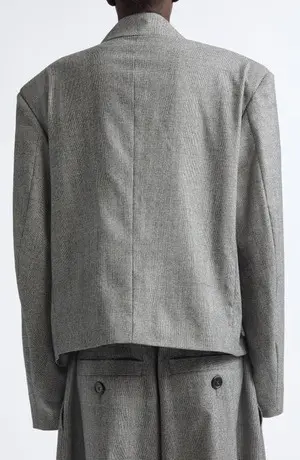 Vaquera Slouchy Glen Plaid Wool Blazer