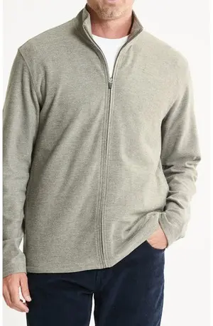 JACHS Ultra Soft Heather Knit Full Zip - Olive