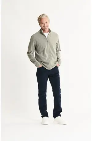 JACHS Ultra Soft Heather Knit Full Zip - Olive