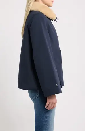 SAVE THE DUCK Solana Hooded Jacket With Faux Fur Collar