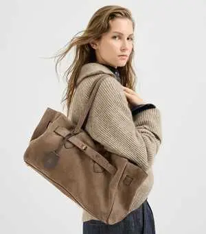 Brunello Cucinelli Suede Explorer Shoulder Bag