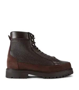 Brunello Cucinelli Leather Lace-up Ankle Boots - Brown
