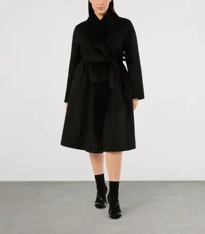 Marina Rinaldi Wool Lamb-fur Wrap Coat