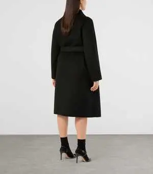 Marina Rinaldi Wool Lamb-fur Wrap Coat