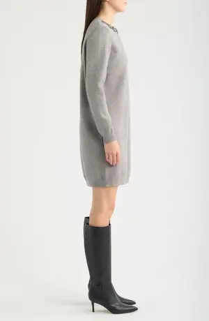Julia Jordan Rhinestone Trim Sweater Dress