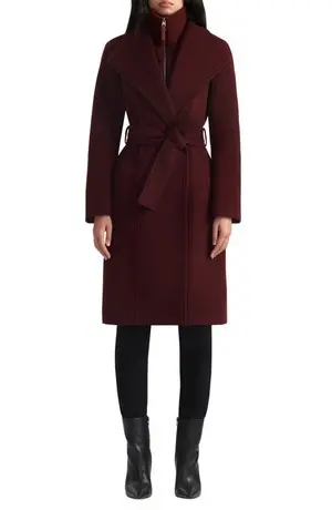 Mackage Norita Wool Coat With Removable Bib - Garnet