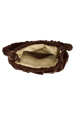 Marni Ruched Suede Leather Clutch - 00m82 Bramble