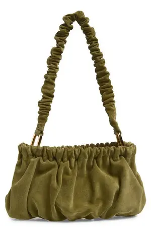 Marni Ruched Suede Leather Clutch - 00v57 Thyme