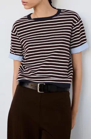 Mango Biboy Striped Crewneck Sweater