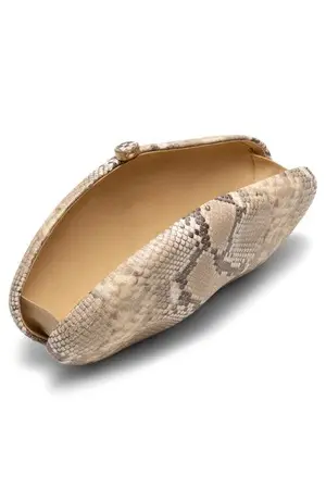 Cult Gaia The Caldera Snake Embossed Leather Clutch