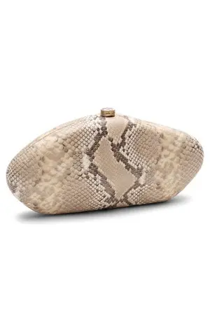 Cult Gaia The Caldera Snake Embossed Leather Clutch