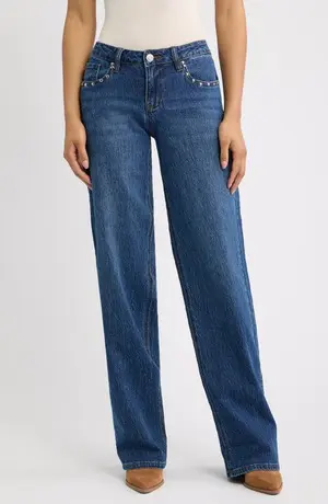 YMI Britney Studded Wide Leg Jeans - 08s