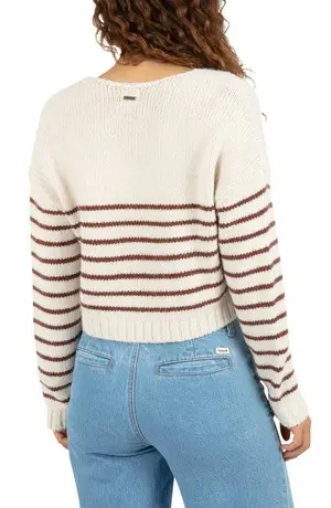 Hurley Greenlake Striped V-neck Sweater - Cream