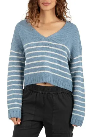 Hurley Greenlake Striped V-neck Sweater - Sailing