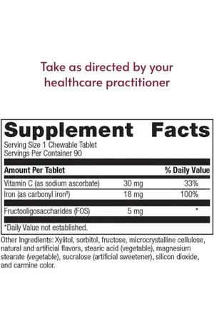 BARIATRIC ADVANTAGE Iron 18 Mg Gentle Digestive Chewable Supplement 90 Count