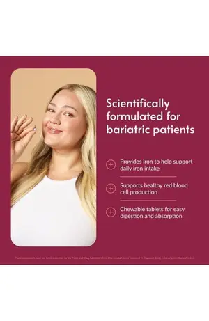 BARIATRIC ADVANTAGE Iron 18 Mg Gentle Digestive Chewable Supplement 90 Count