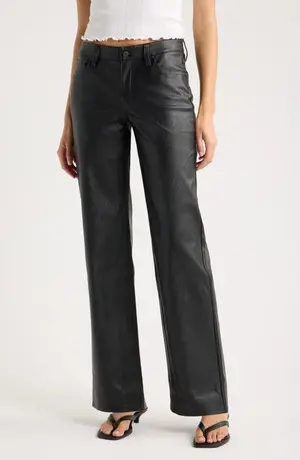 DAZE Keep Faux Leather Pants - Black