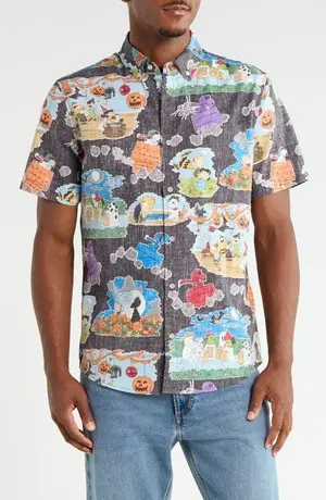 Reyn Spooner Great Pumpkin Charlie Brown Button Front Shirt