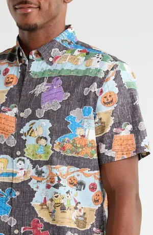 Reyn Spooner Great Pumpkin Charlie Brown Button Front Shirt